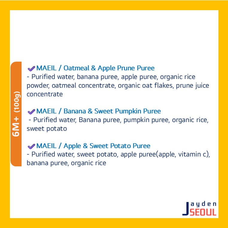 KOREAN BABY MEAL PORRIDGE & PUREE POUCH (6M+, 9M+, 12M+, 15M+) MAEIL iVenet ILDONG NAMYANG ...