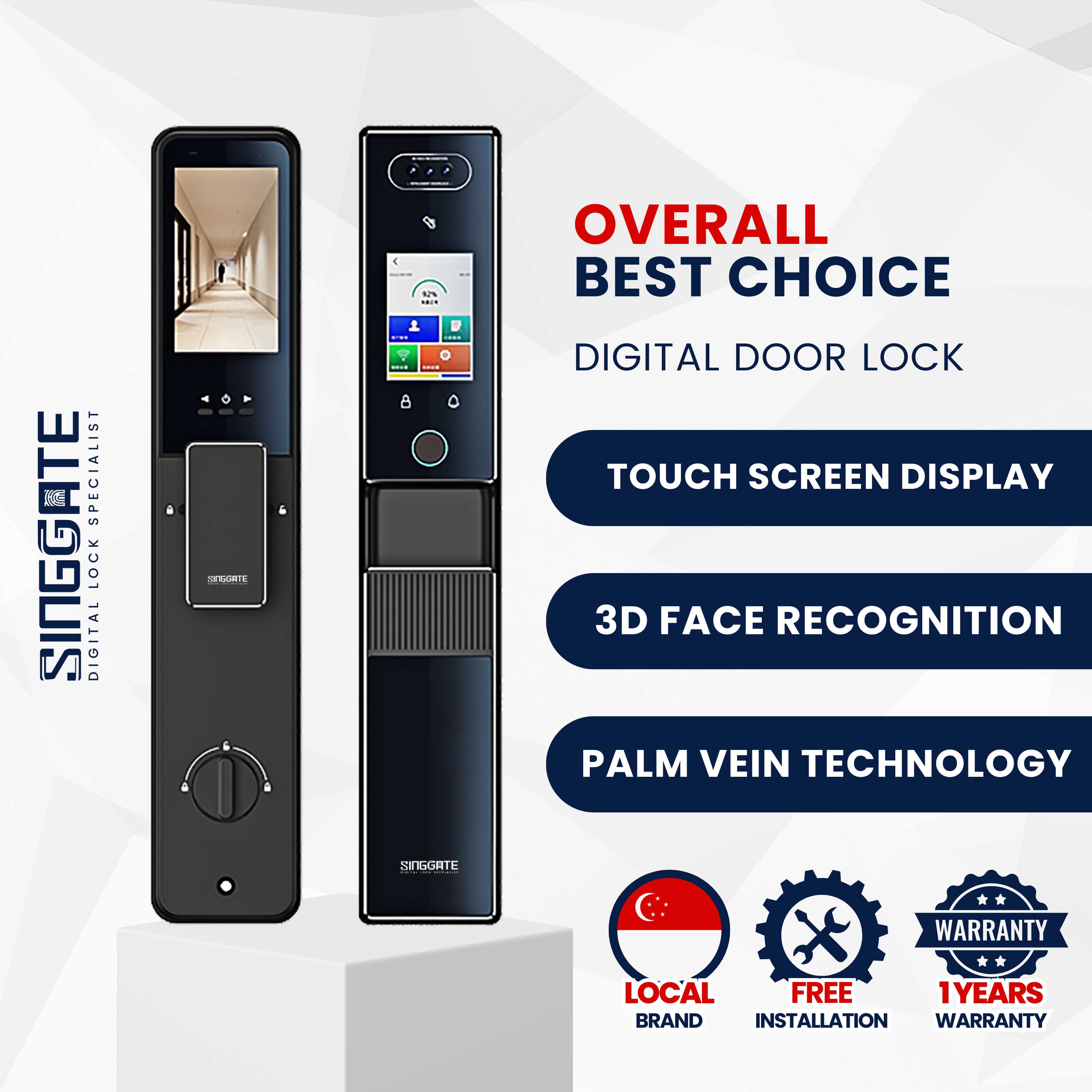 FREE Installation | SINGGATE [FR007 MAX] Dual Touch Screen with 3D Face ...