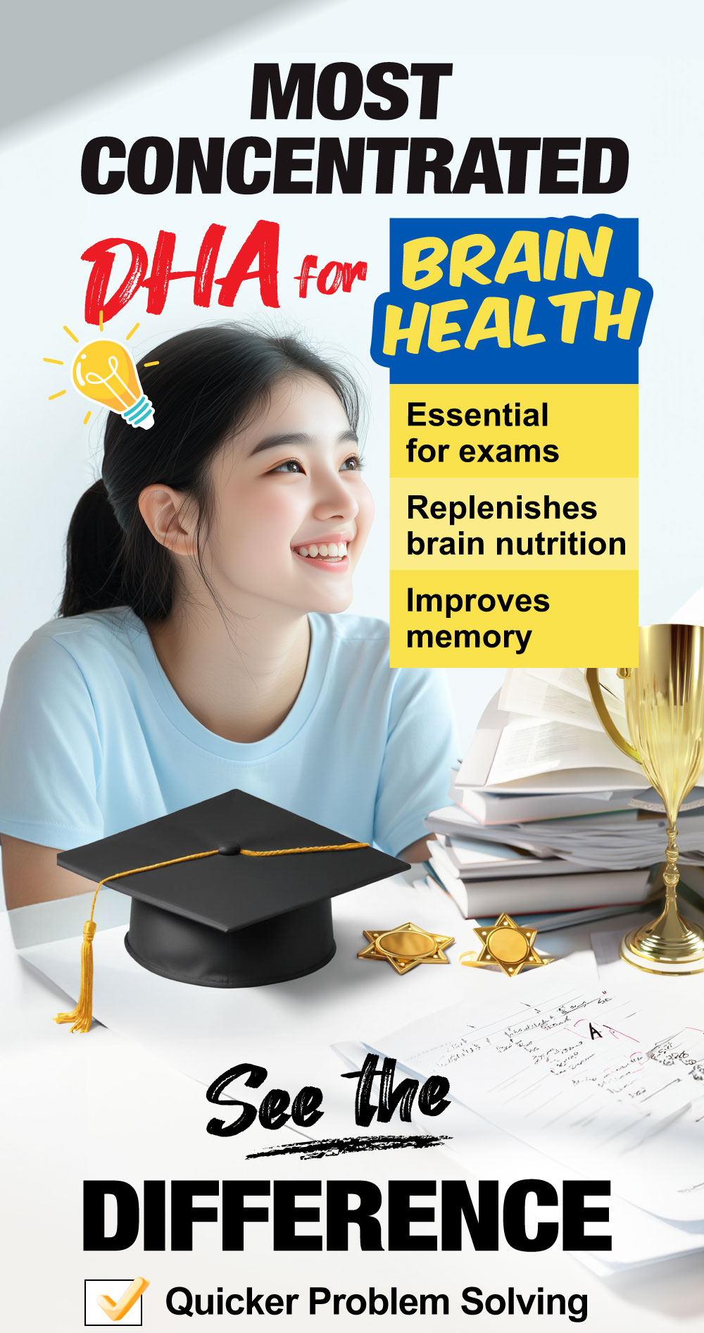 LABO Nutrition OmaxPure DHA76 -Quality DHA Fish Oil for Smarter Brain IQ Memory Focus Thinking ...