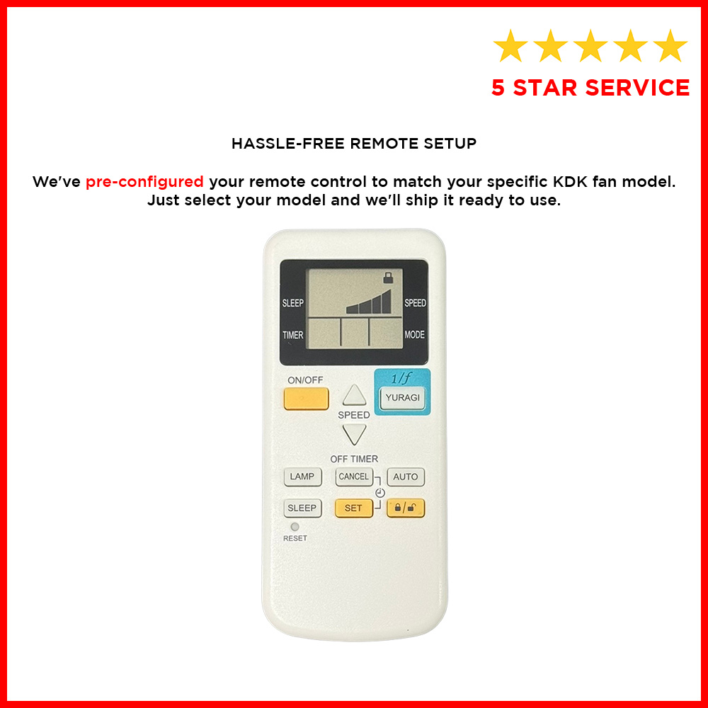 KDK Fan Remote Control V60WK V56VK K14Z9 K15Z9 R60VW K15U2 Z60WS K15Y6 ...