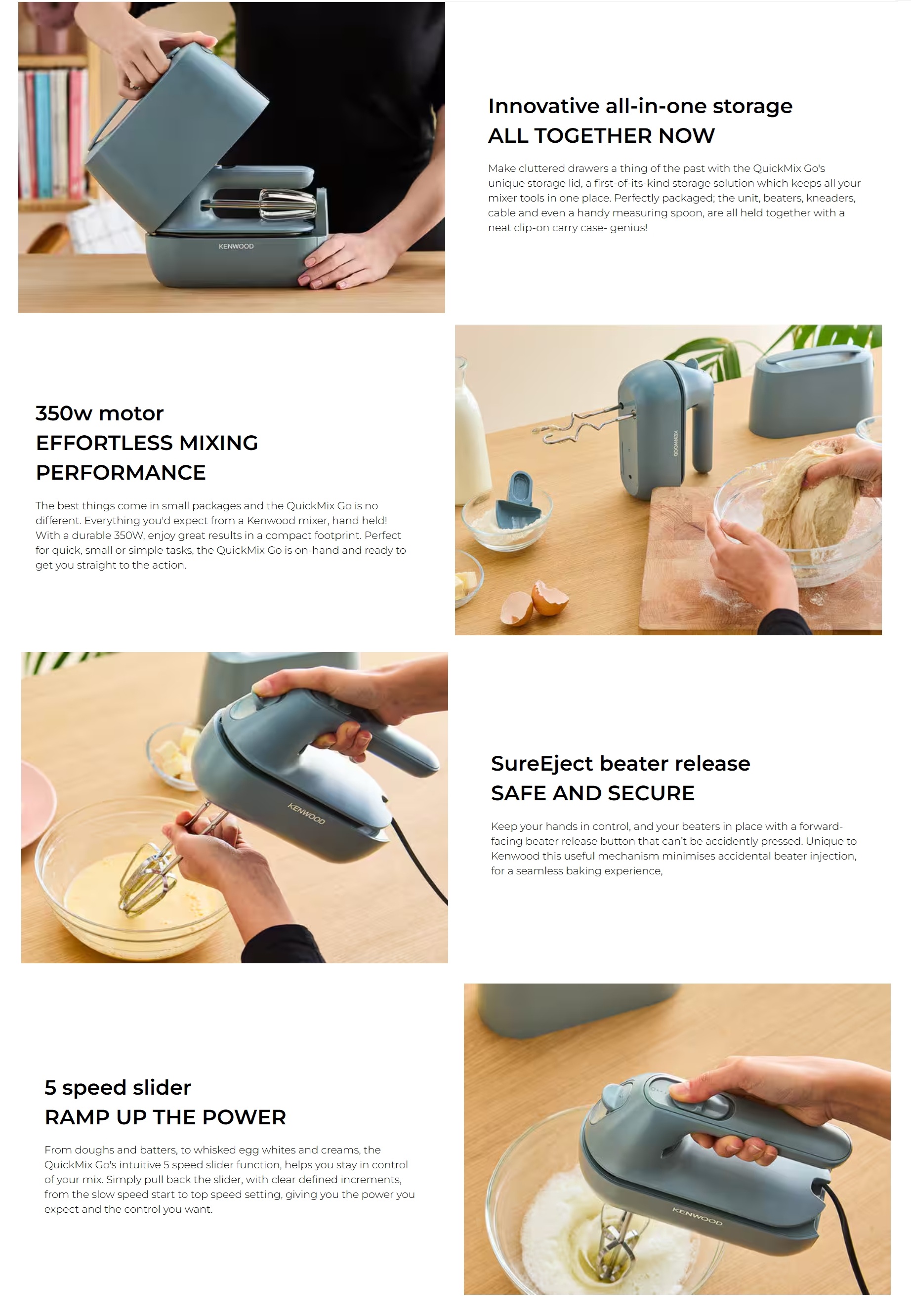 Kenwood 350W QuickMix Go Hand Mixer HMP40.000GY | Shopee Singapore