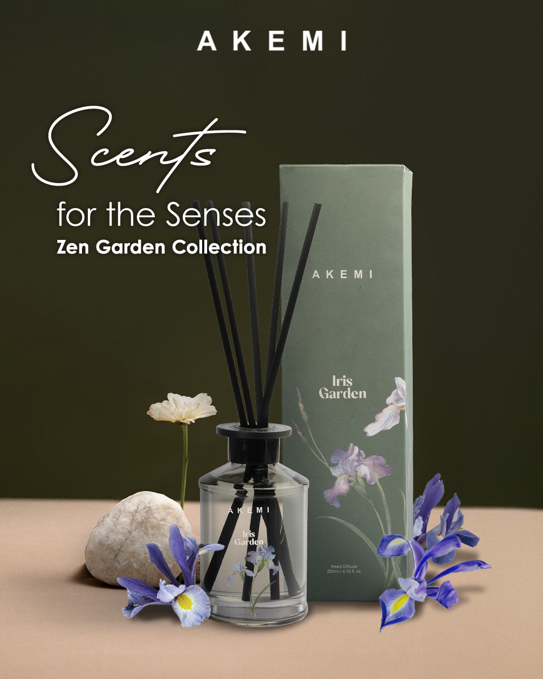 AKEMI Zen Garden Reed Diffuser (6 scents available) 200ml | Shopee ...