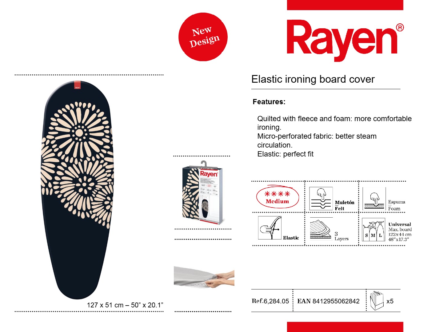 Rayen Elastic Ironing Board Cover 127x51CM | Shopee Singapore