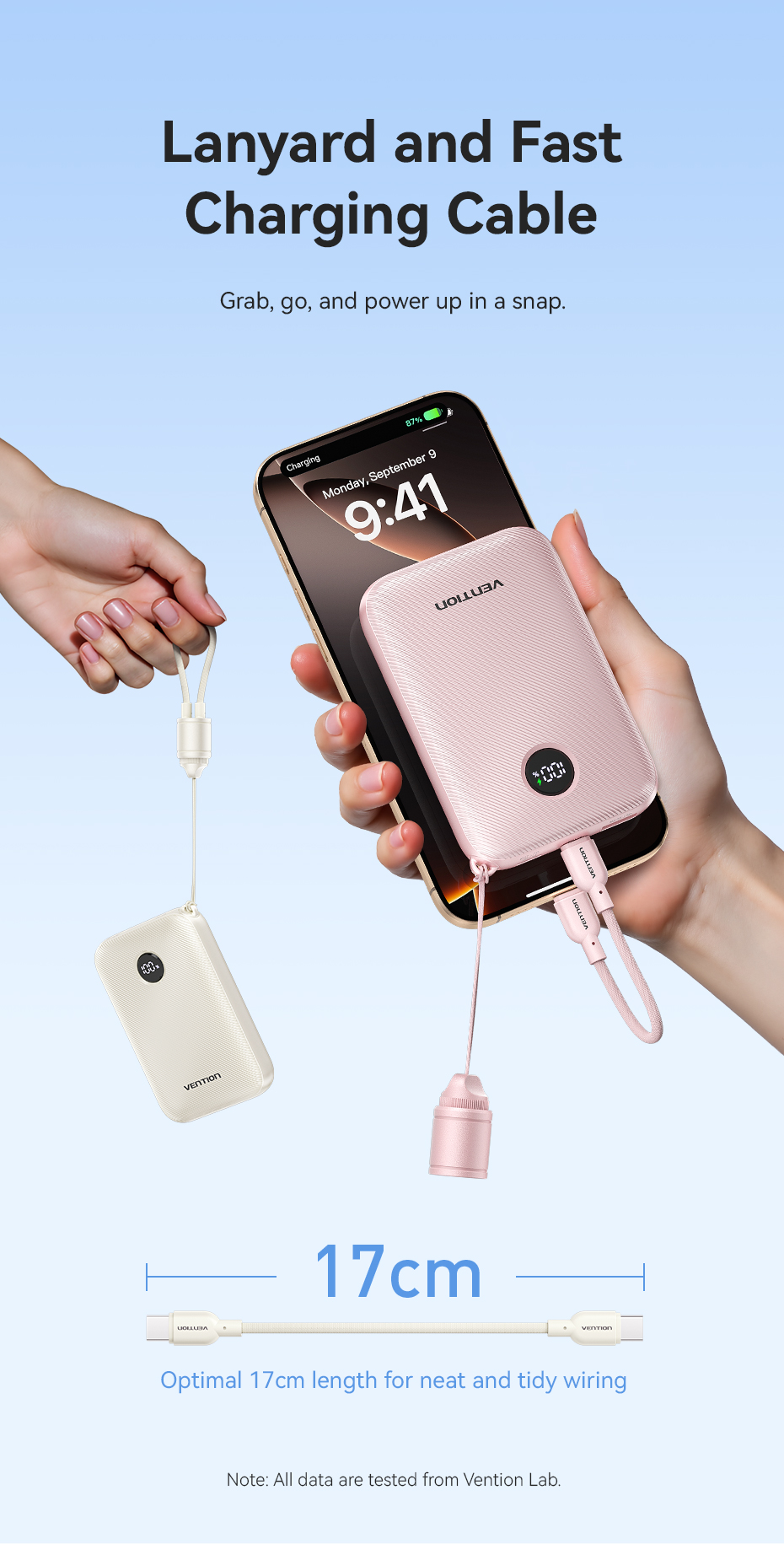 Vention 3C Mini Power Bank Fast charging digital display powerbank ...