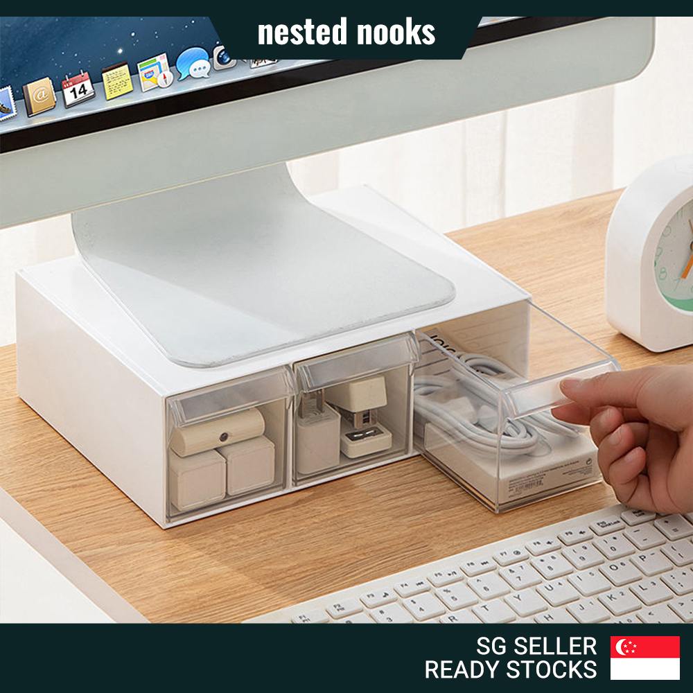 New Desktop Stationery Organizer Stackable Drawer Storage Box Container ...