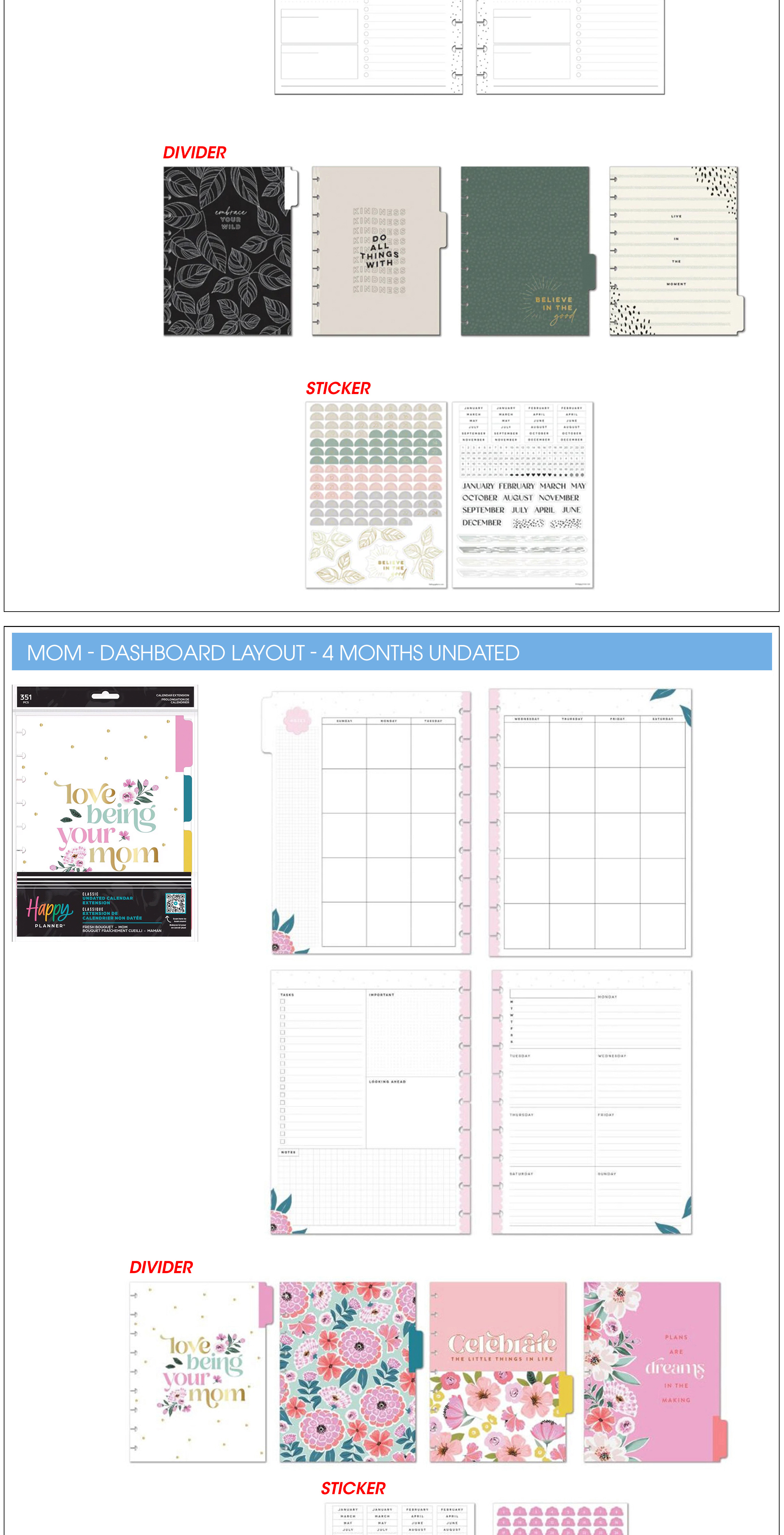 Classic Happy Planner Extension Pack - Planner Layout (UNDATED ...