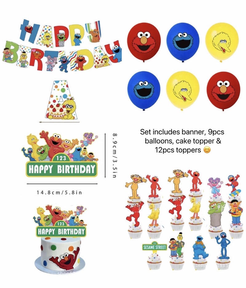 [SG Seller] Sesame Street Theme Balloons Set C Birthday Party ...