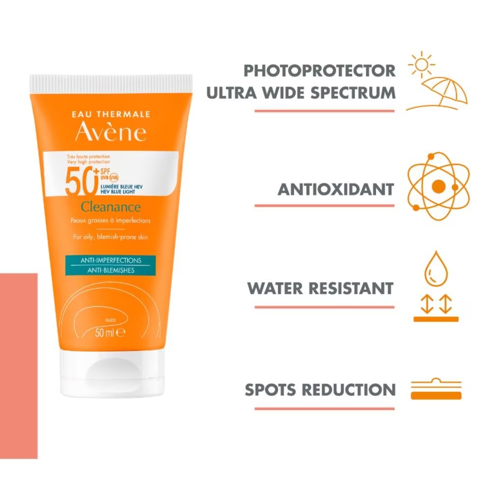 EAU THERMALE AVENE SPF50+ Cleanance Ultra Light Fluid Triasorb PA ...