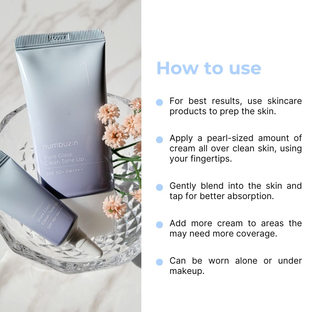 Numbuzin No.1 Pure Glass Clean Tone Up SPF50+ PA++++ | Hydrating Face ...