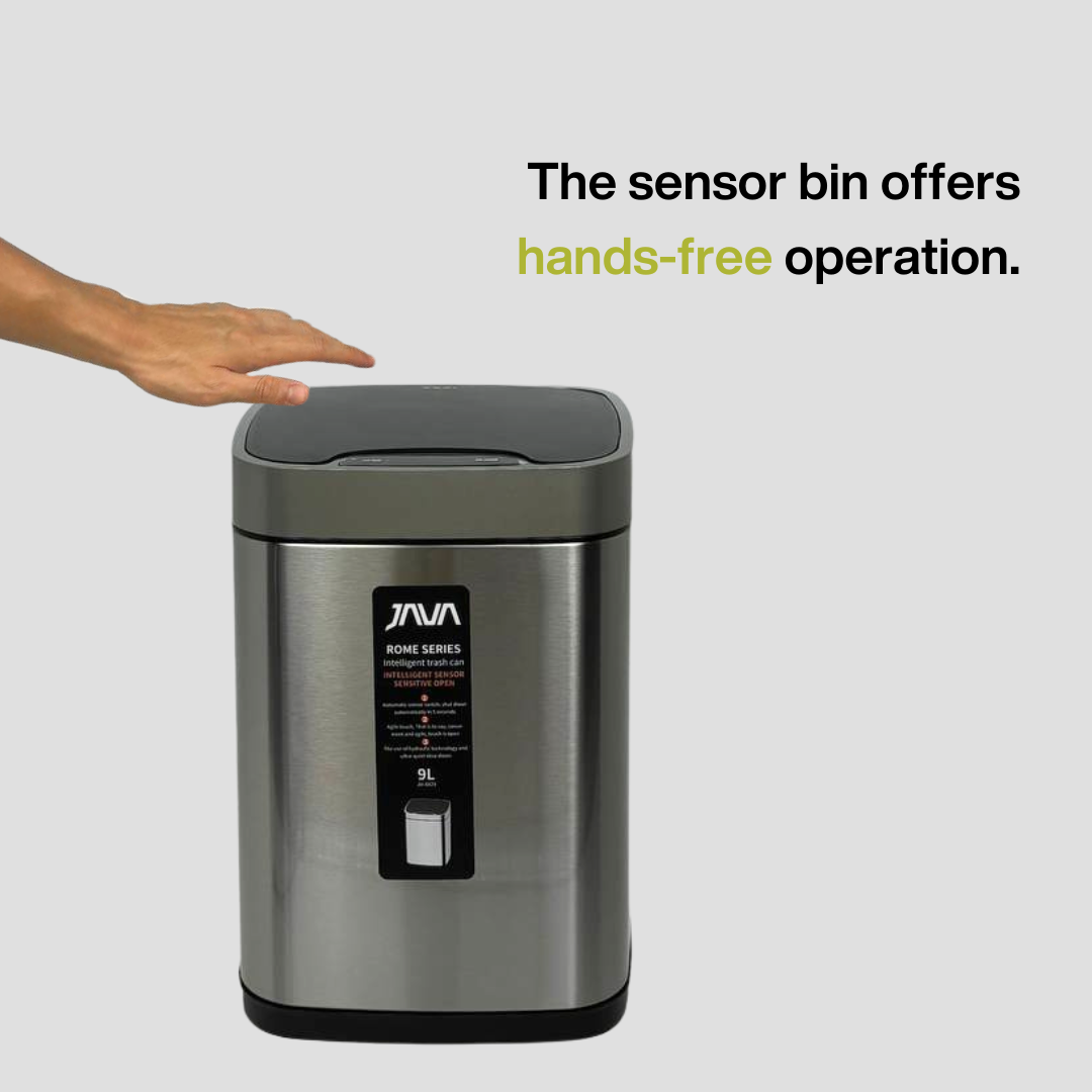 JAVA Dustbin | ROME | JH8829 | 9L, 12L, 28L, 35L | Square Sensor Bin ...