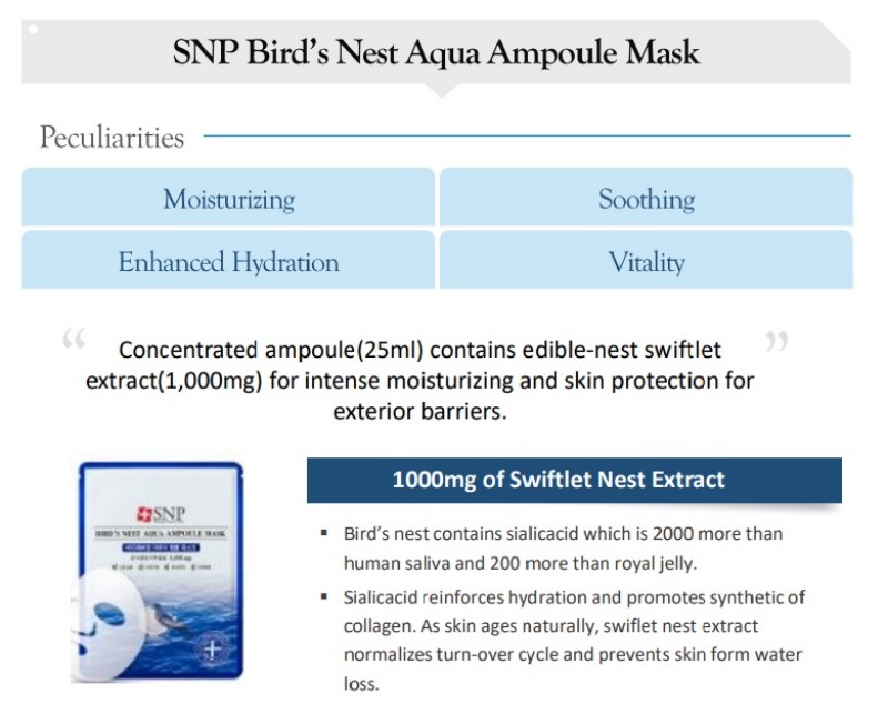 SNP Ampoule Masksheet 25ml x 10sheets (Gold Collagen | Bird's Nest Aqua ...