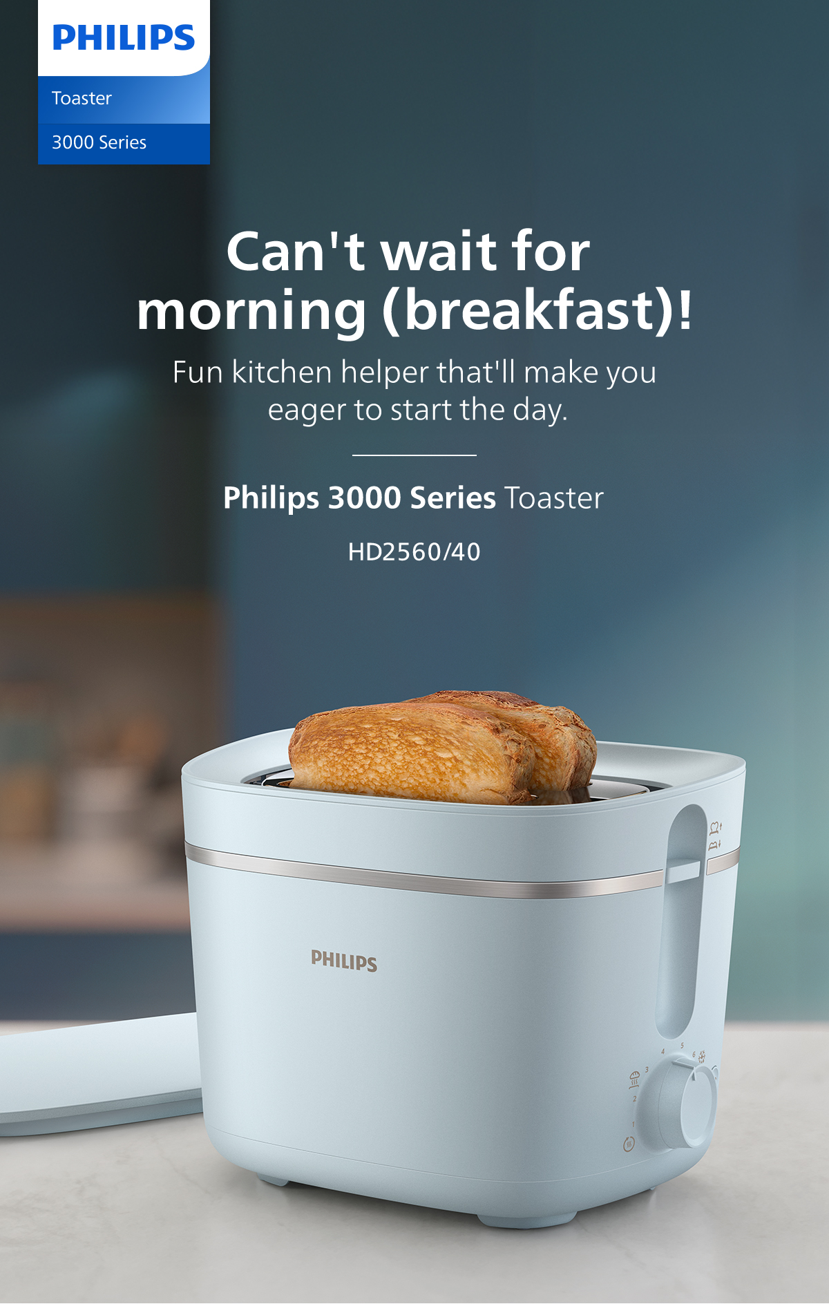 PHILIPS 3000 Series Pearl Blue Toaster – HD2560/40 | Shopee Singapore