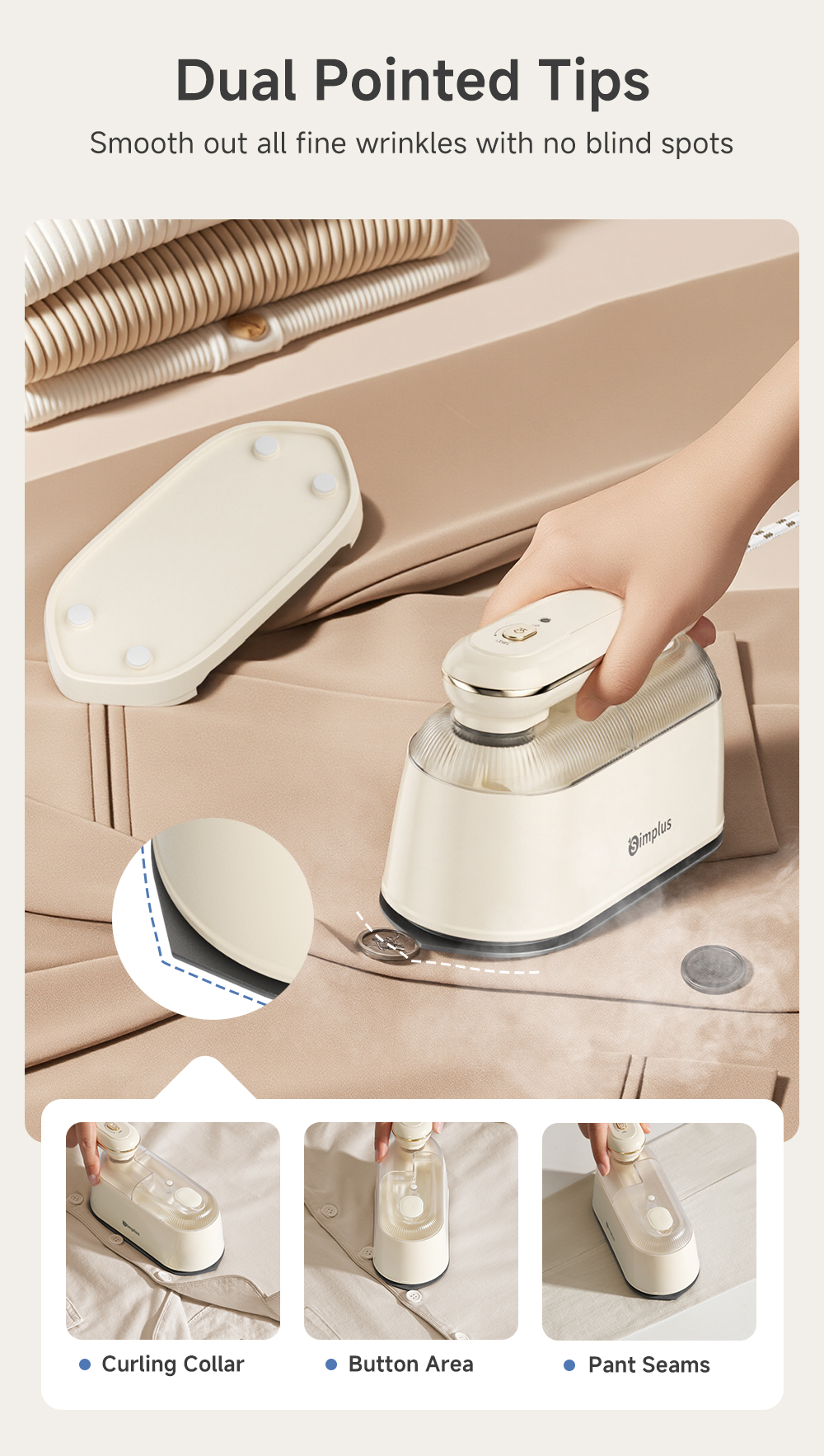 Simplus Steam Iron丨1000W Power丨Dry & Steam Dual Use丨180° Rotatable ...