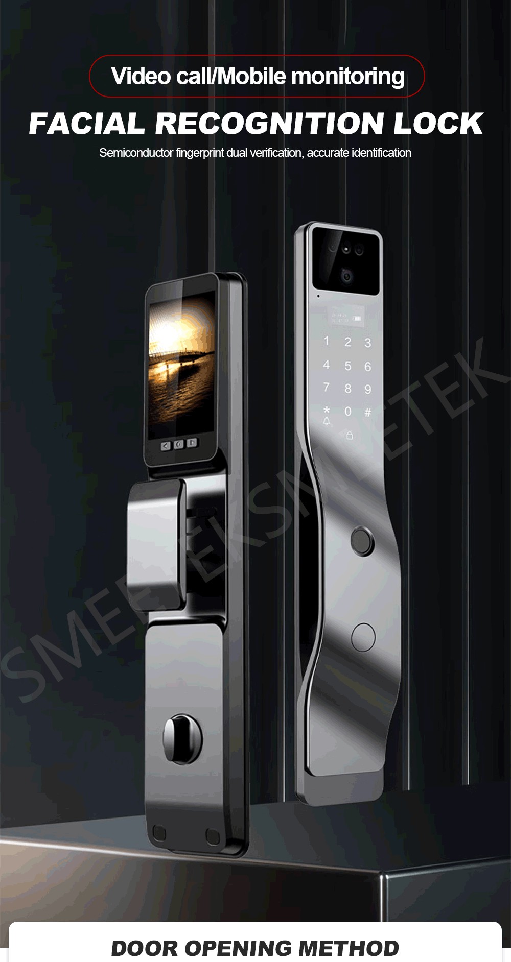 3D face recognition smart password lock electric fingerprint lock anti ...