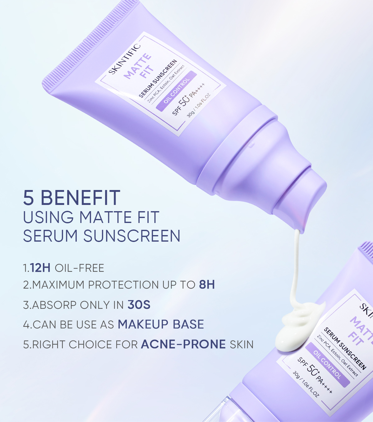 [Best Seller] SKINTIFIC Matte Fit Serum Sunscreen 30g/50g SPF50+ PA ...