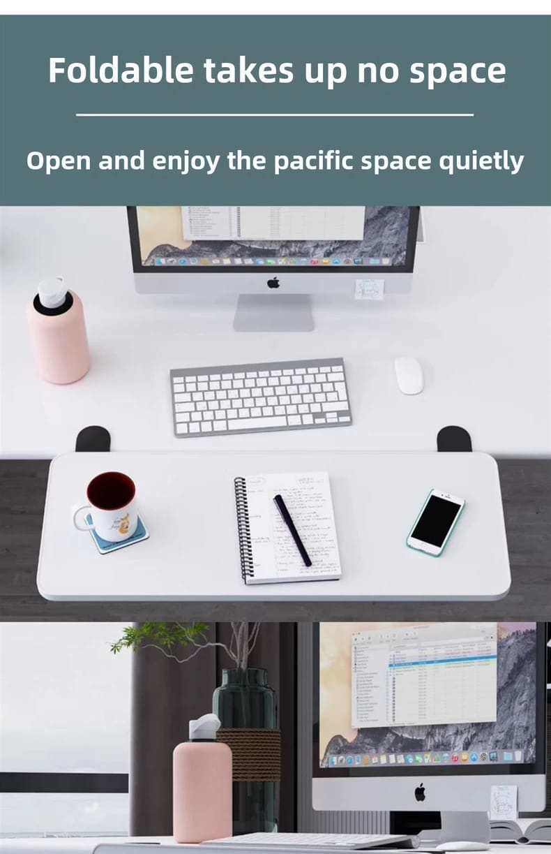 Ergonomic Desk Extension Board – Retractable Table Clamp, Space-Saving ...
