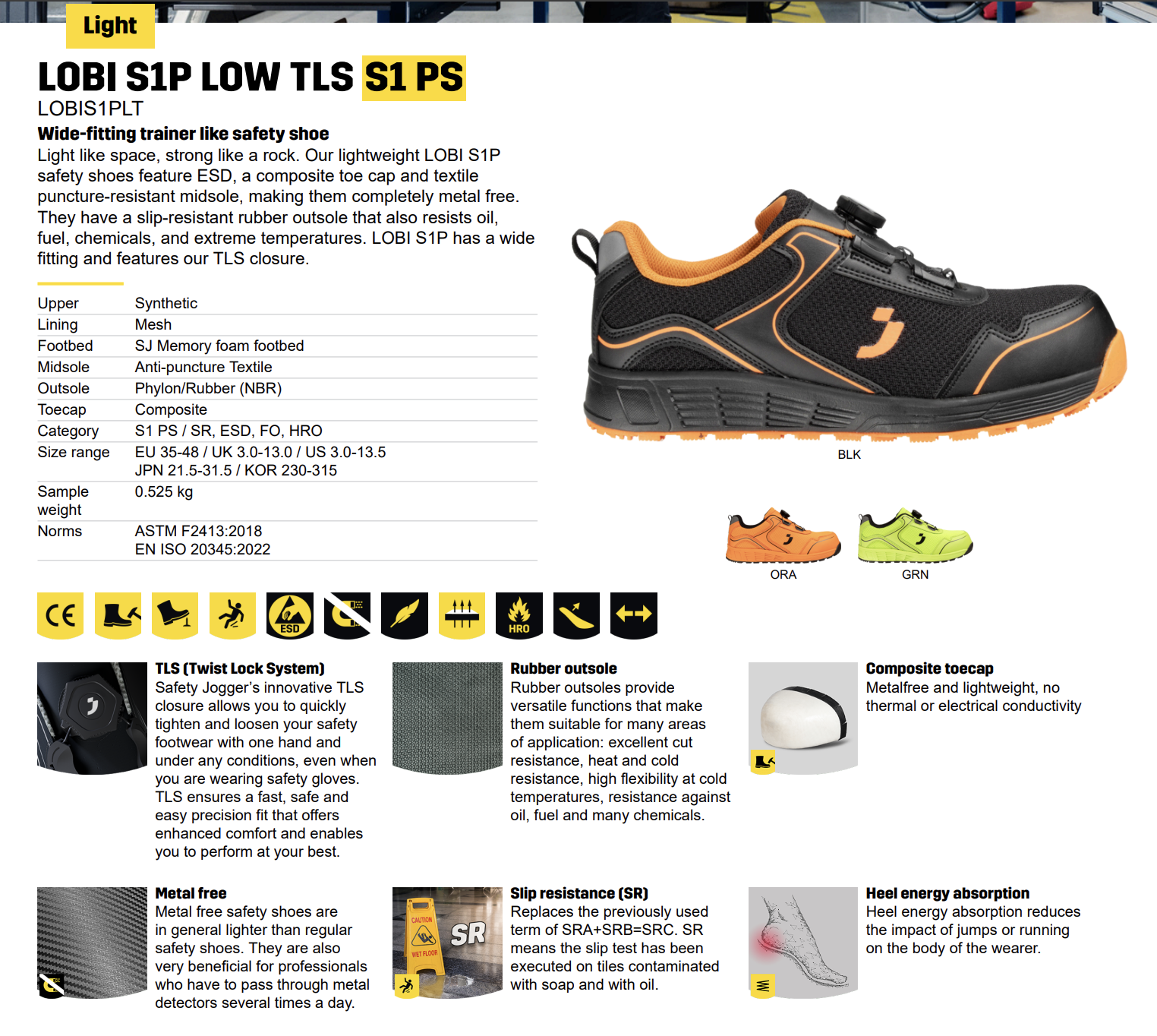 Safety Jogger Lobi S1P Low Twist Lock System Safety Shoes | Shopee ...