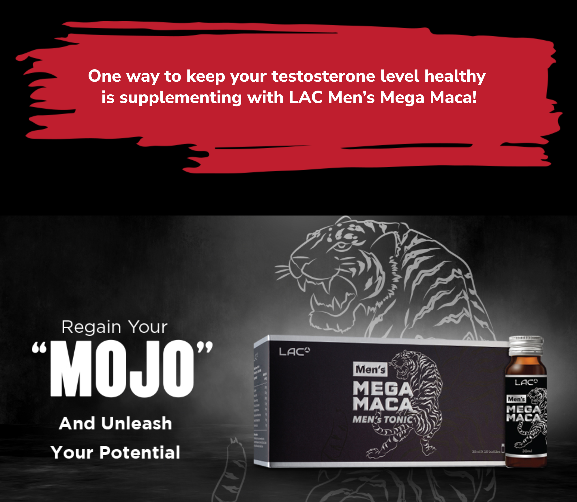 [LAC MEN'S] Mega Maca - Powerful Men's Tonic (30ml x 10 bottles) | Shopee Singapore