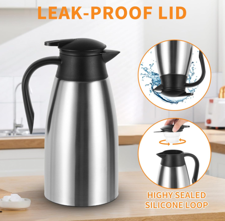 SG】2L Thermal Jug 304 Stainless Steel Thermos Flask Large Capacity ...