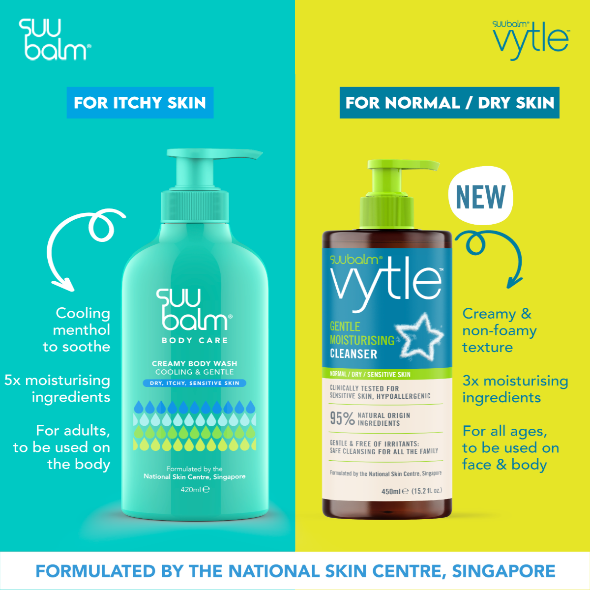 [Adult & Kids/Bundle] Vytle Gentle Moisturising Cleanser 2 x 450ml ...