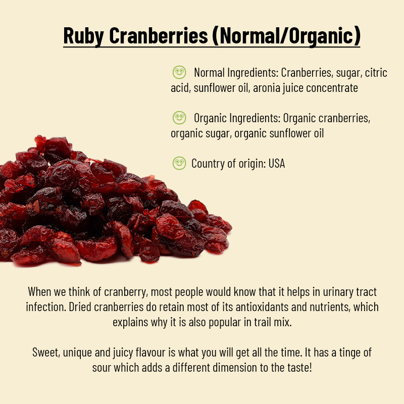 SnackFirst USA Dried Ruby Cranberries 200g/1kg - Dried Fruits Healthy Kids Snacks Lunch Box ...
