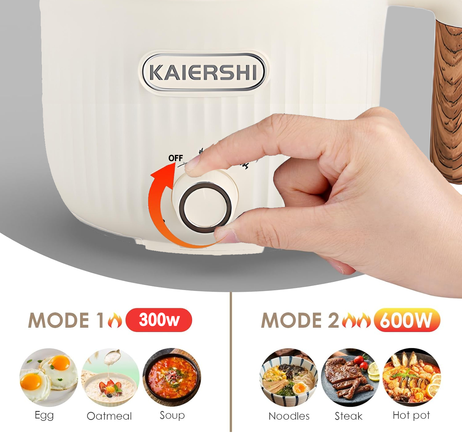 KAIERSHI 2L Mini Electric Cooker Non-Stick Portable Hot Pot Multi ...