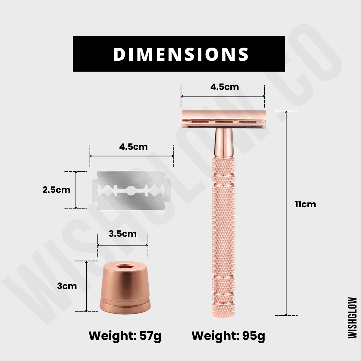 Wishglow Double Edge Safety Reusable Metal Razor Single Blade Razors ...