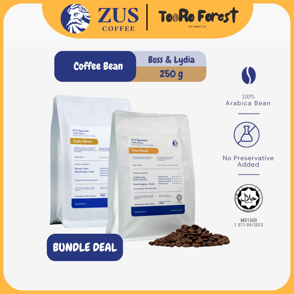 ZUS Roasted Coffee Bean - Boss & Lydia Blend & Columbia Hulia - 250g ...
