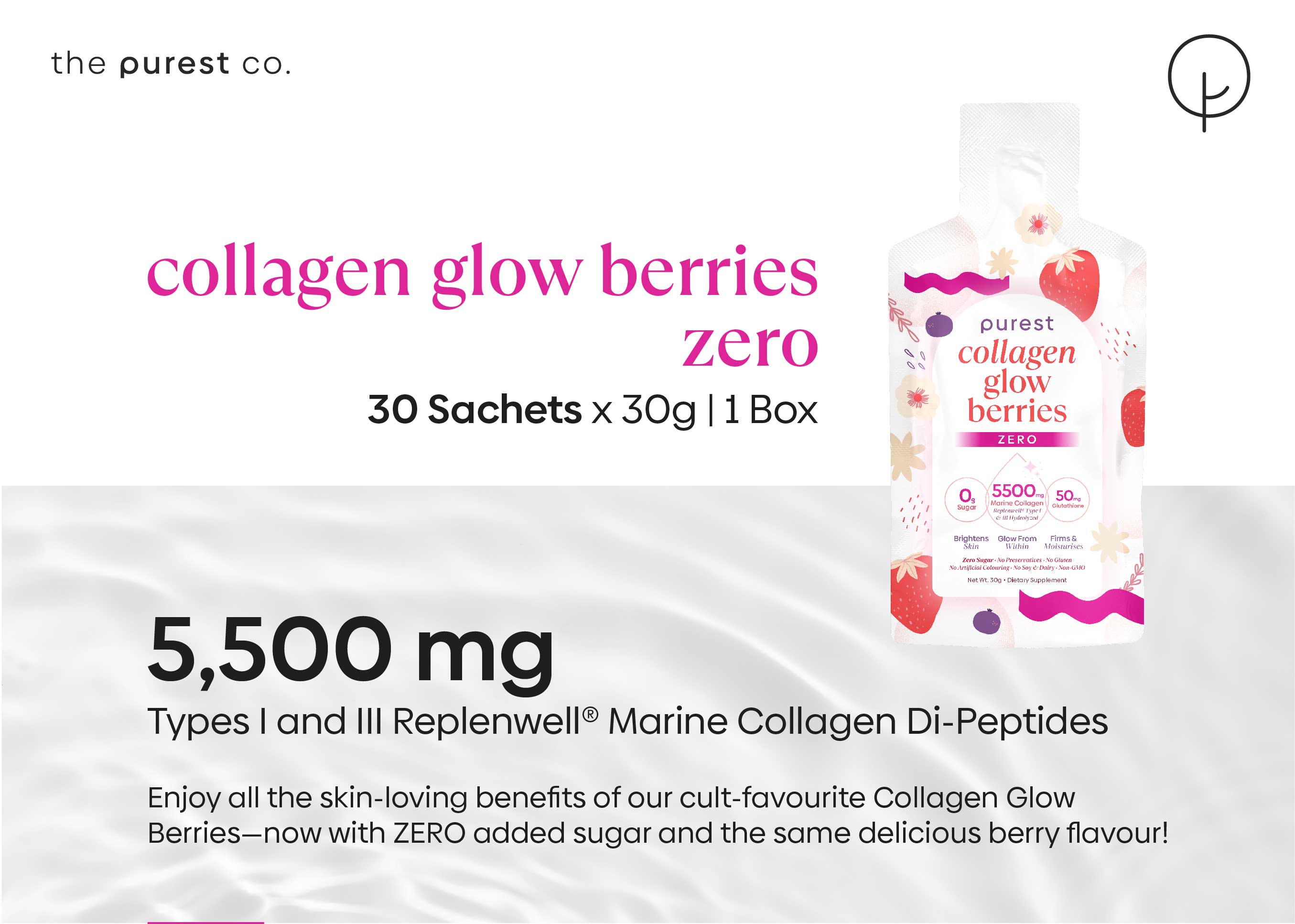 Purest Co Collagen Glow Berries Zero (For Firm, Glowing Skin) | Shopee ...