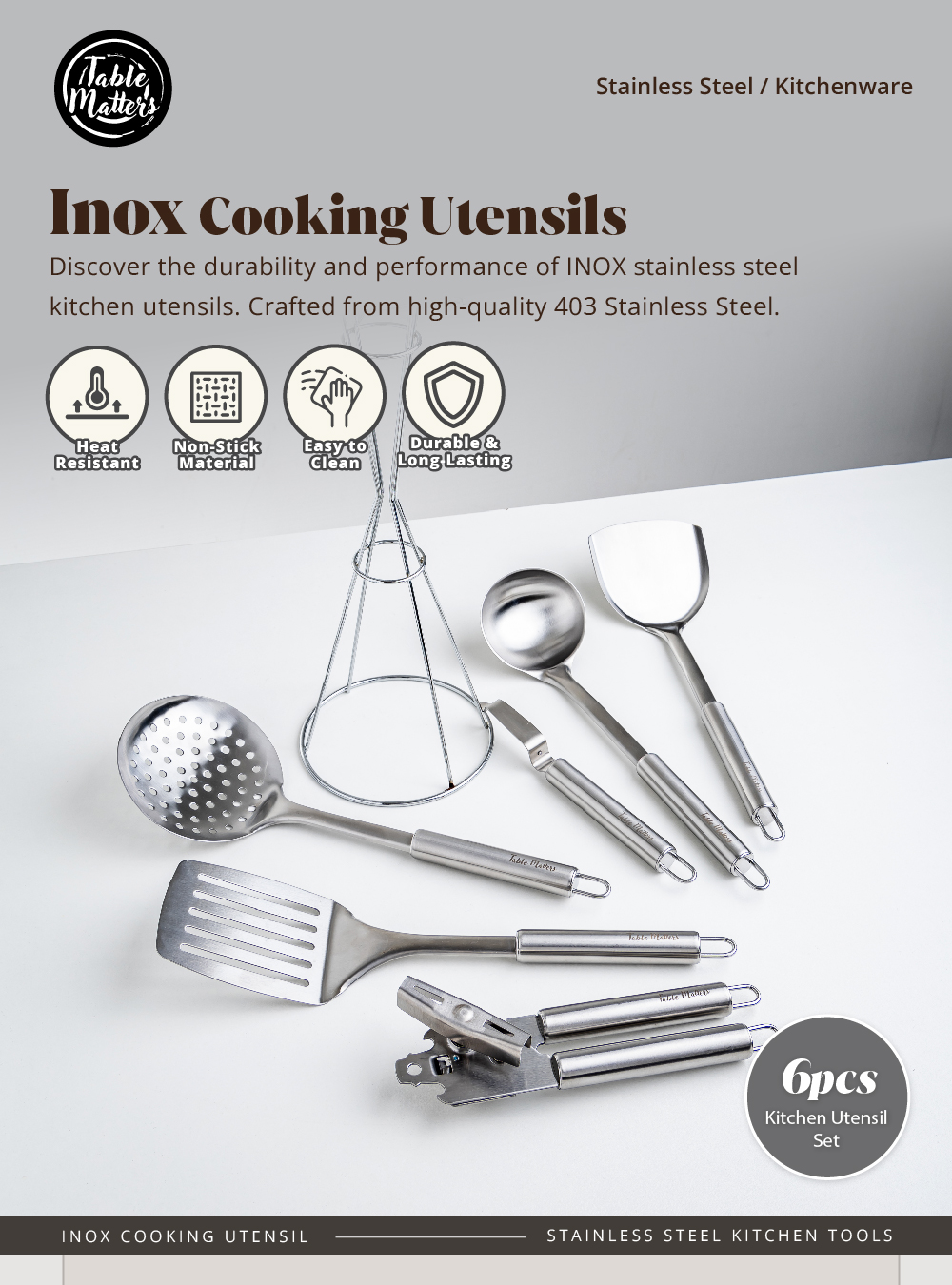 Table Matters - INOX Stainless Steel Kitchen Utensils[Lifter | Turner ...