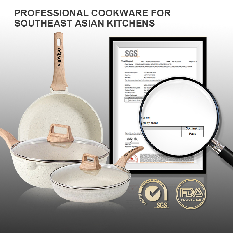SUPVIBE Deep Fry Pan Nonstick Frying Wok Smokeless Cookware Suitable ...