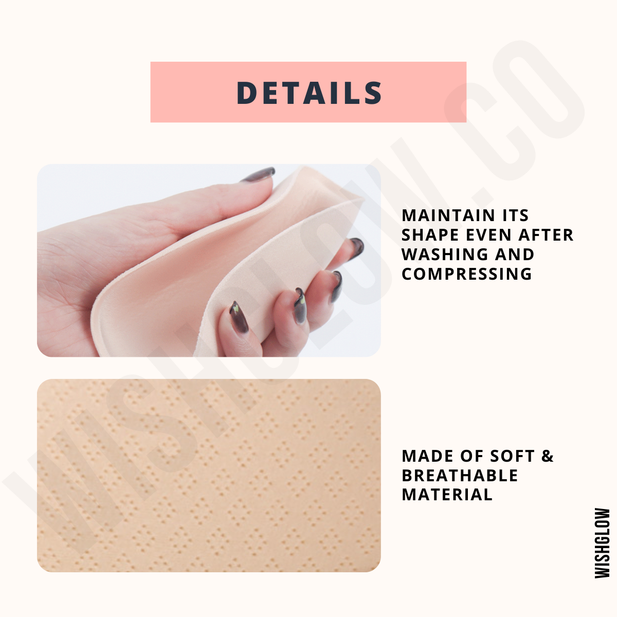 Wishglow Bra Pads Insert Foam Padding Inserts Push Up Pad for Women ...