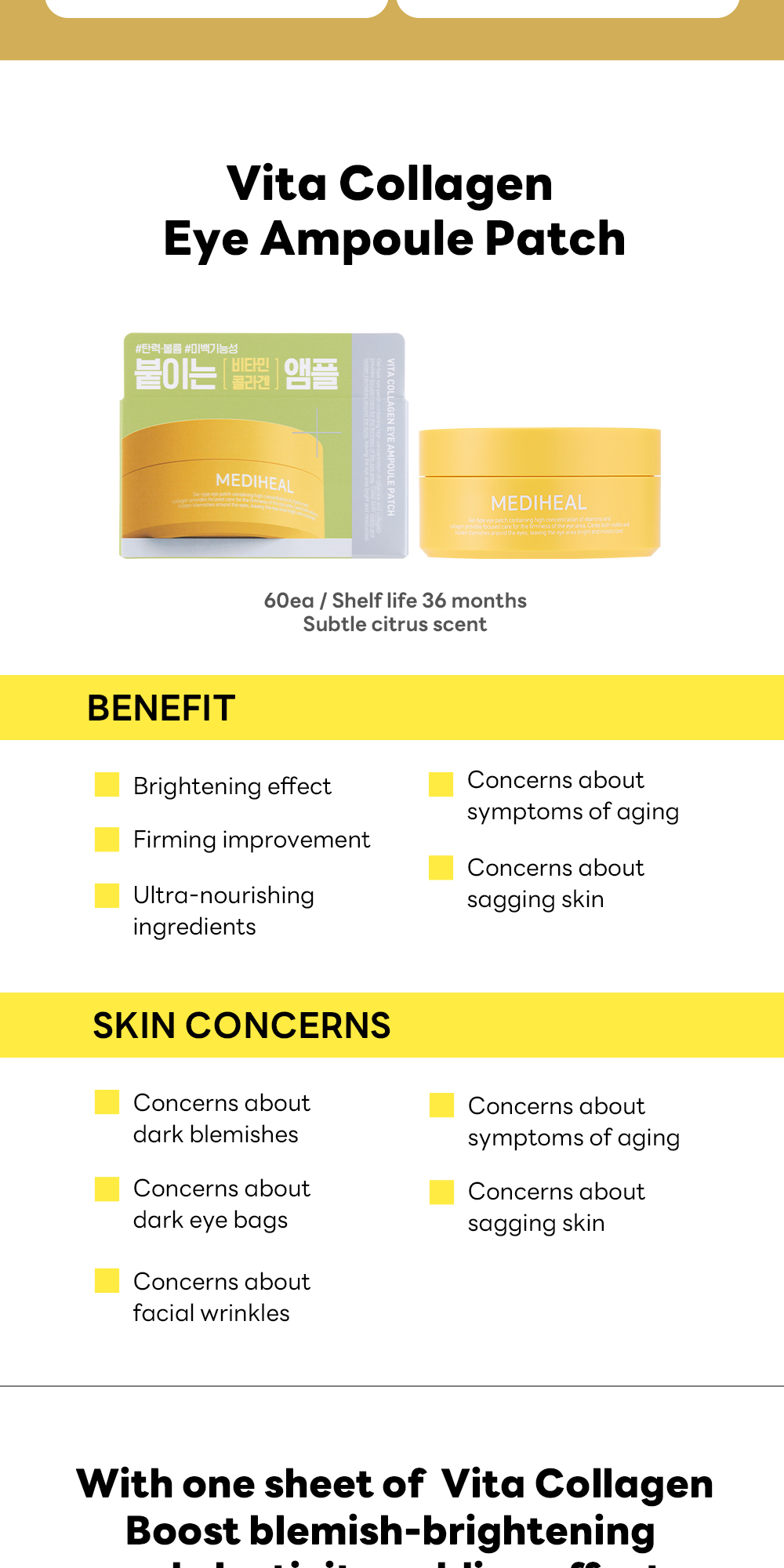 Mediheal [NEW] Vita Collagen Eye Ampoule Patch, 60pcs | Shopee Singapore