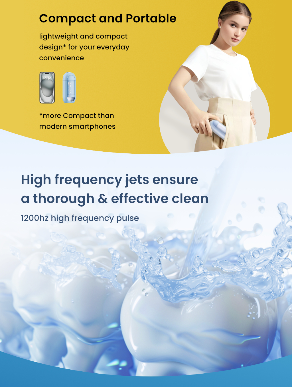 Feel Fresh AquaJet™ Mini Water Flosser - Portable Electric Oral ...