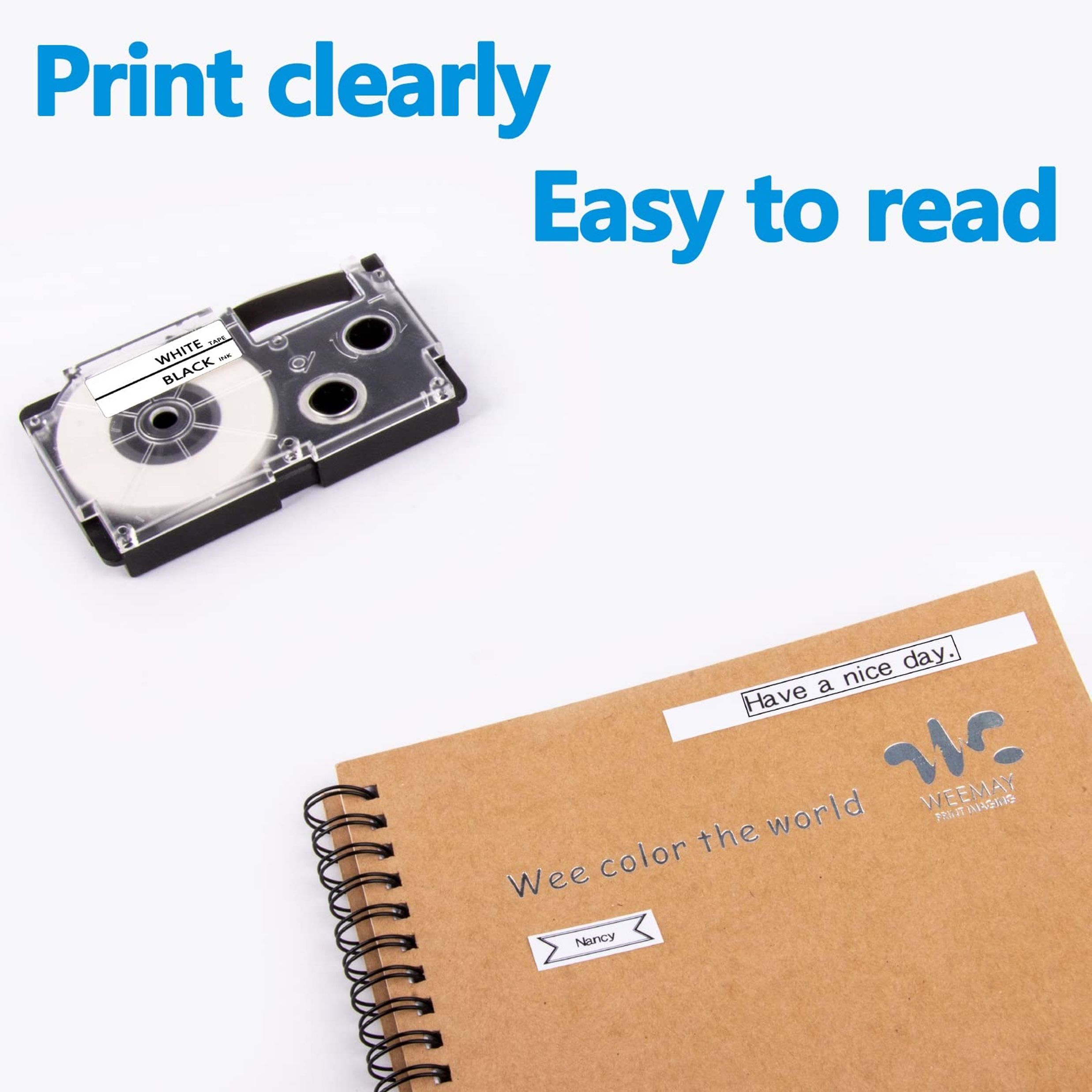 Casio EZ Label Printer Tape Cartridge 12mm x 8m Assorted Background ...