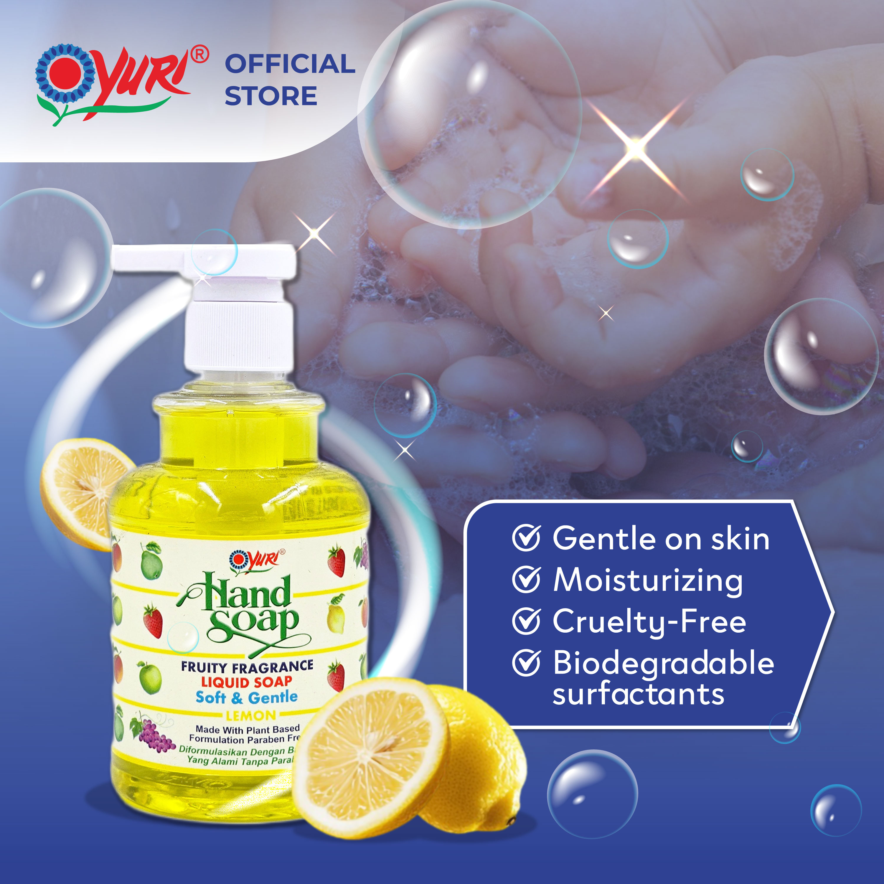 [Triple Pack] Yuri Fruity Handsoap Bottle - 410ml x3 | Moisturizing ...