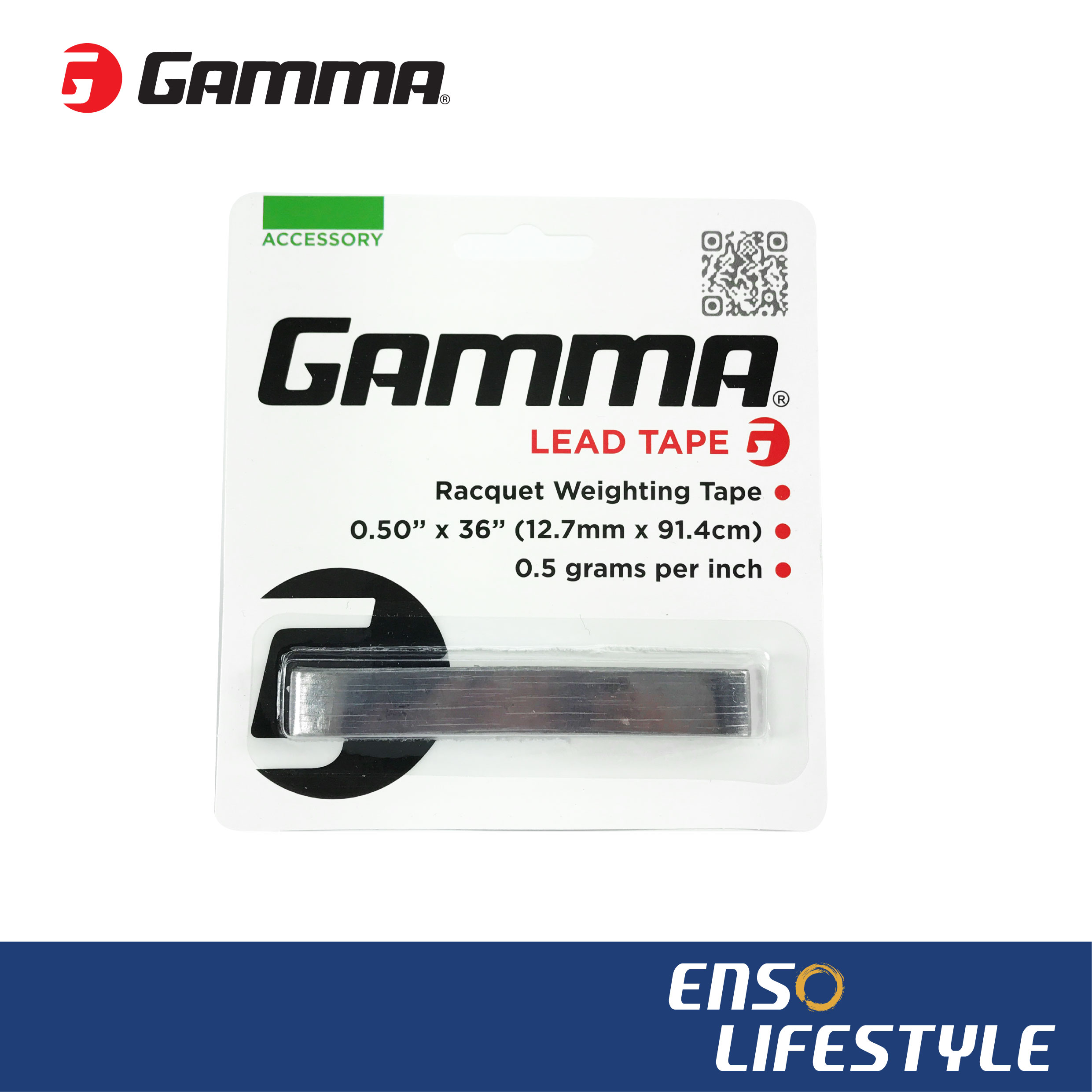 GAMMA Tennis Racket Lead Tape (Half Inch 0.5") [Enso Lifestyle ...