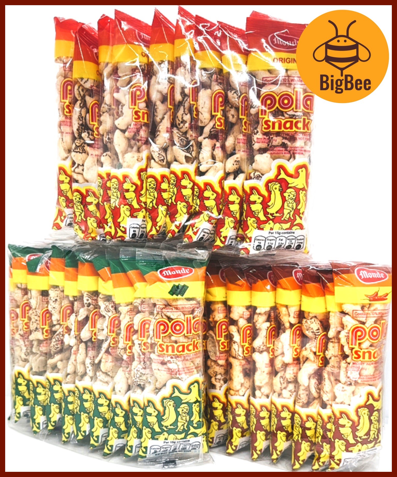 Monde Pola Snack - 15g x 10 Original / Seaweed / Hot & Spicy (Halal ...