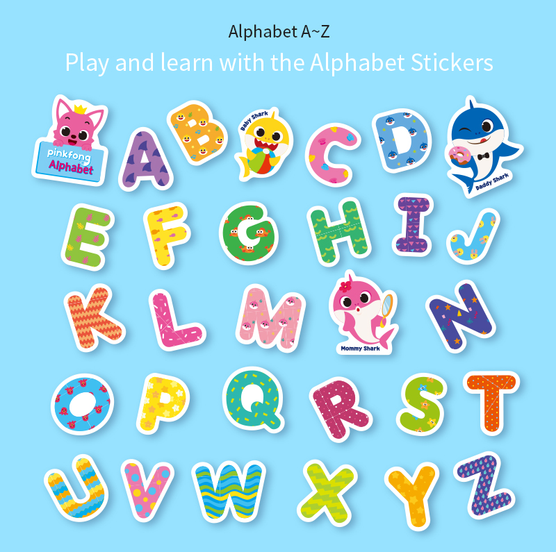 PINKFONG Official Alphabet Bath Time Stickers | Shopee Singapore