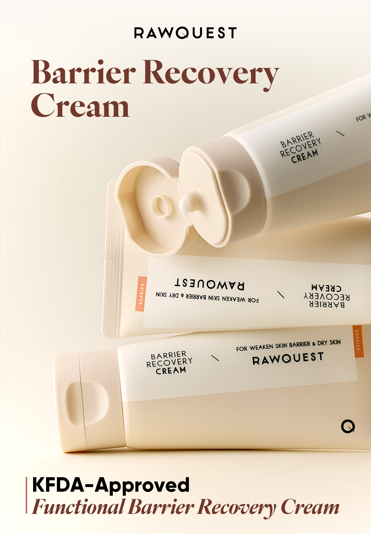 [RAWQUEST] Barrier Recovery Cream 80ml Hyaluronic Acid, Ceramide, B5 ...