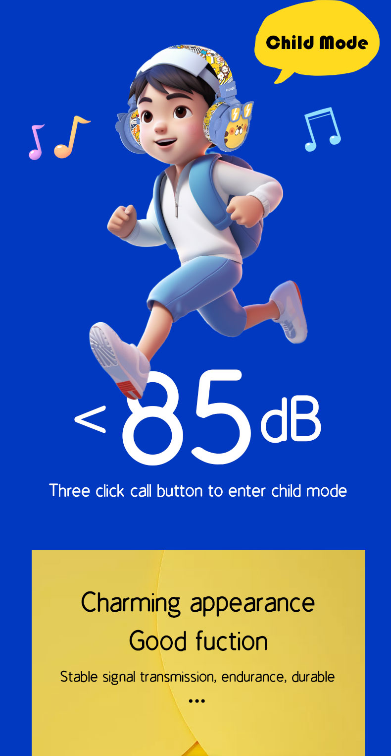 Child Safe 85dB Wireless Headset (98BT) | Shopee Singapore