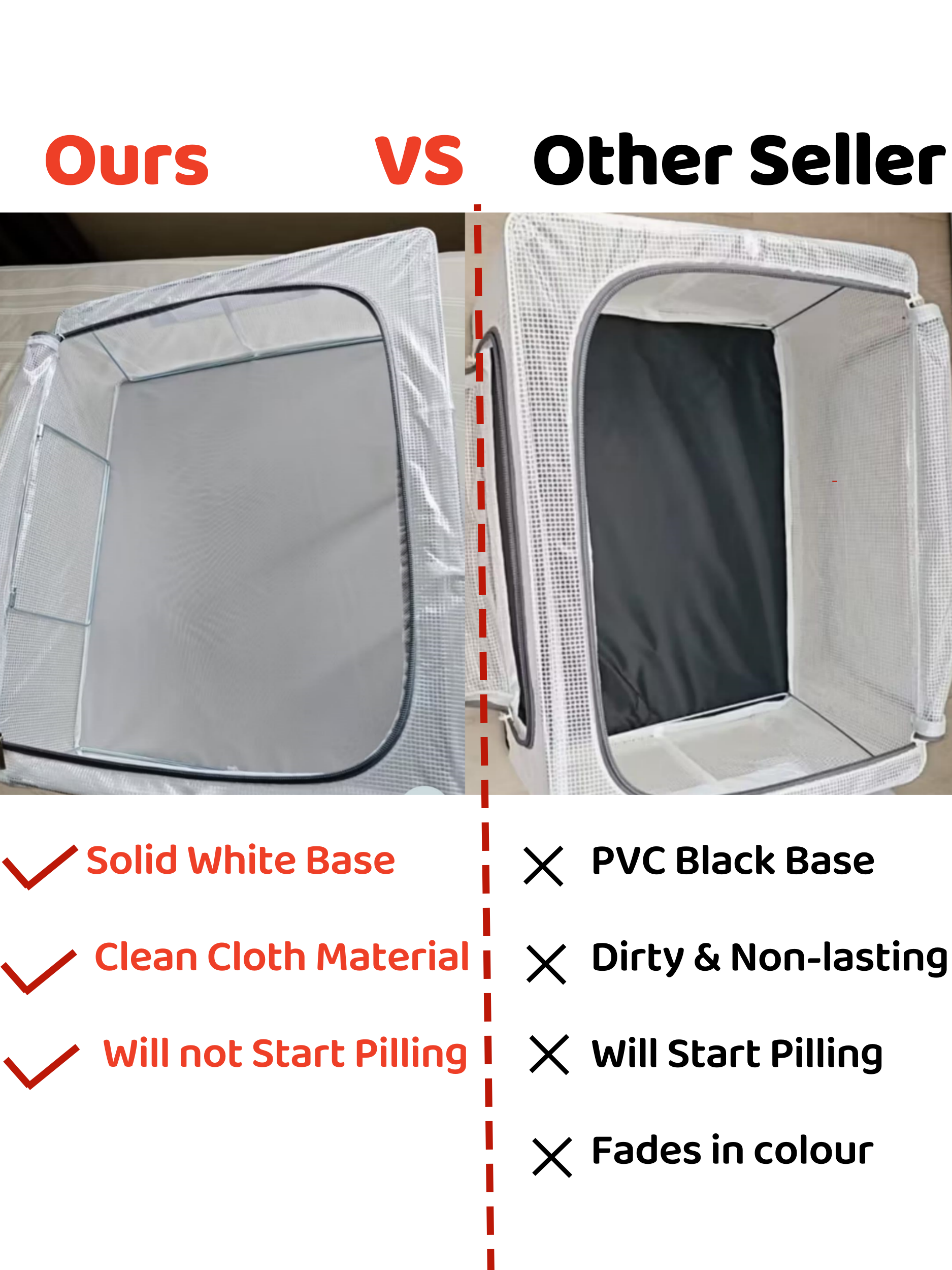 SG SHIP Steel Frame Storage Boxes Foldable Breathable Transparent ...