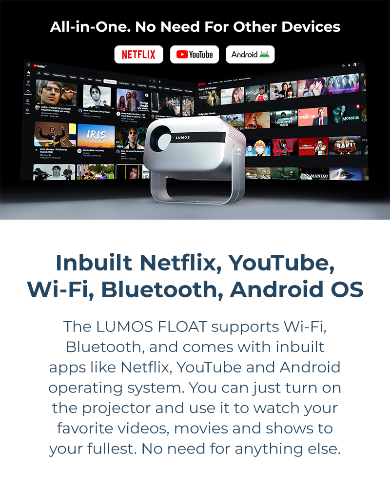 [Official Store] LUMOS FLOAT Home Cinema Projector | Shopee Singapore