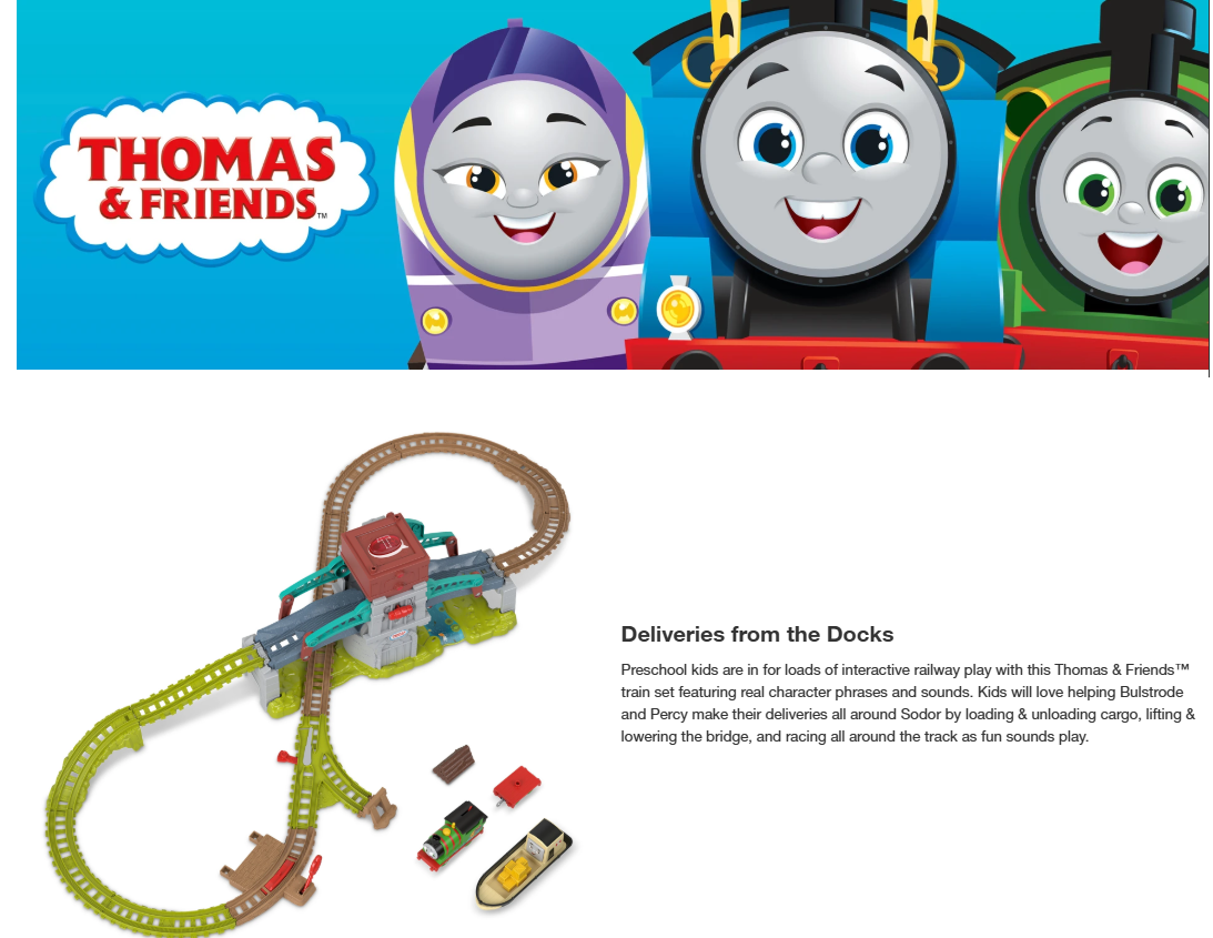 Thomas & Friends Talking Bulstrode & Which-Way Bridge Toy Train Set ...