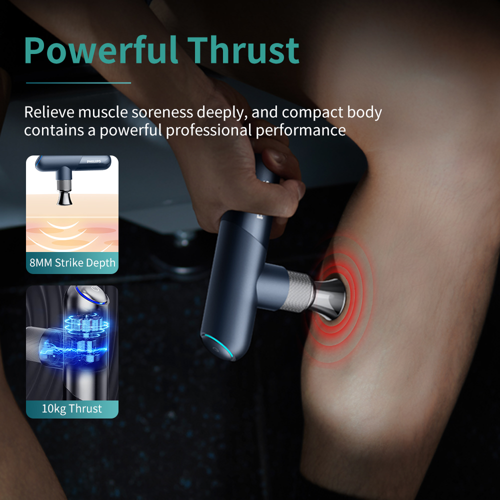 Philips Mini Massage Gun Full Metal for Muscle Percussion Deep Tissues ...