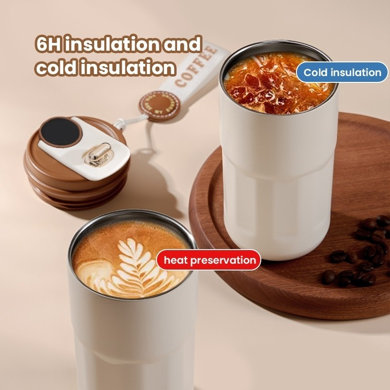 💯SG Ready Stock 460ml Portable Coffee Mug SUS 316 Temperature Digital ...