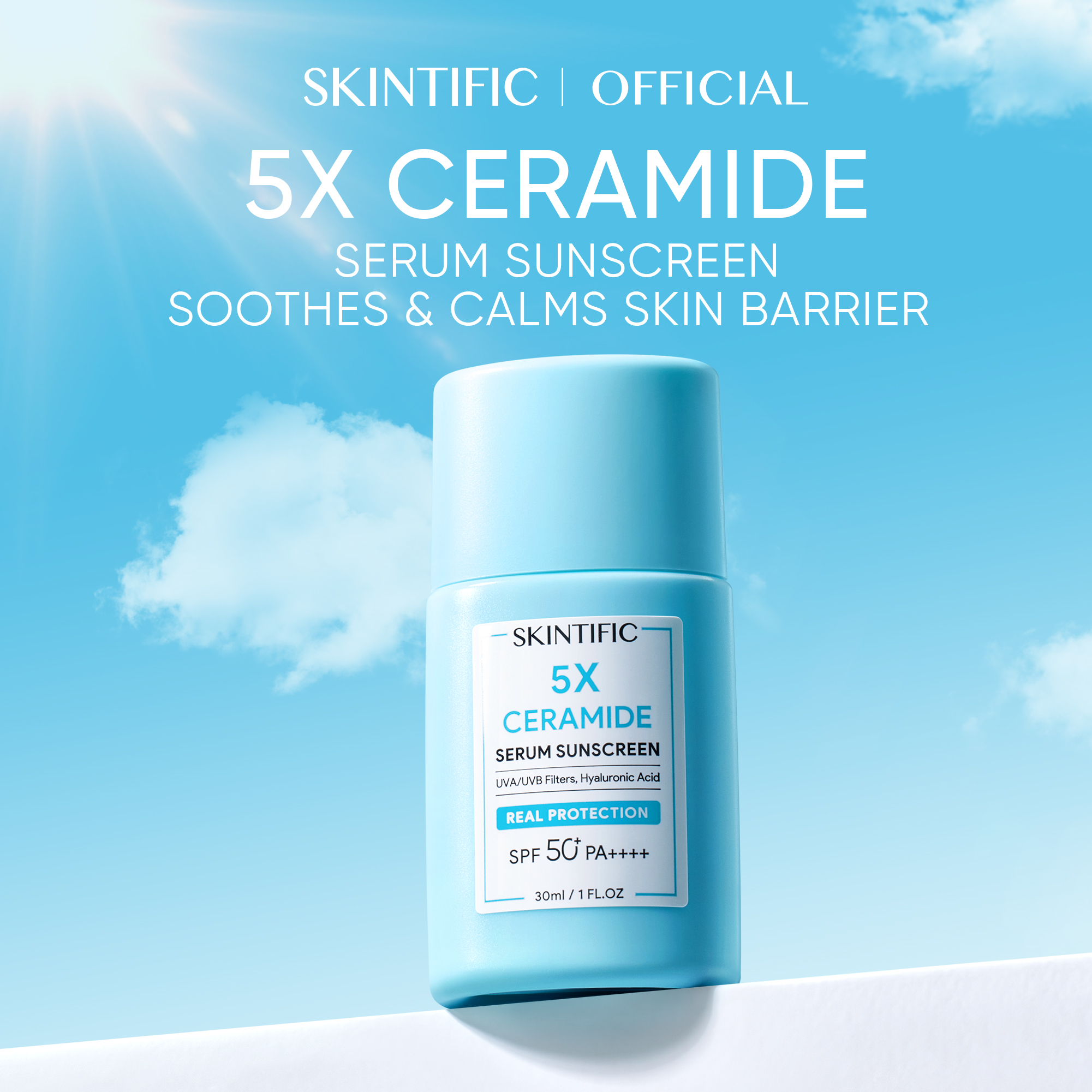 SKINTIFIC Sunscreen 5X Ceramide Serum Sunscreen Stick SPF50 PA++++ 30ml ...