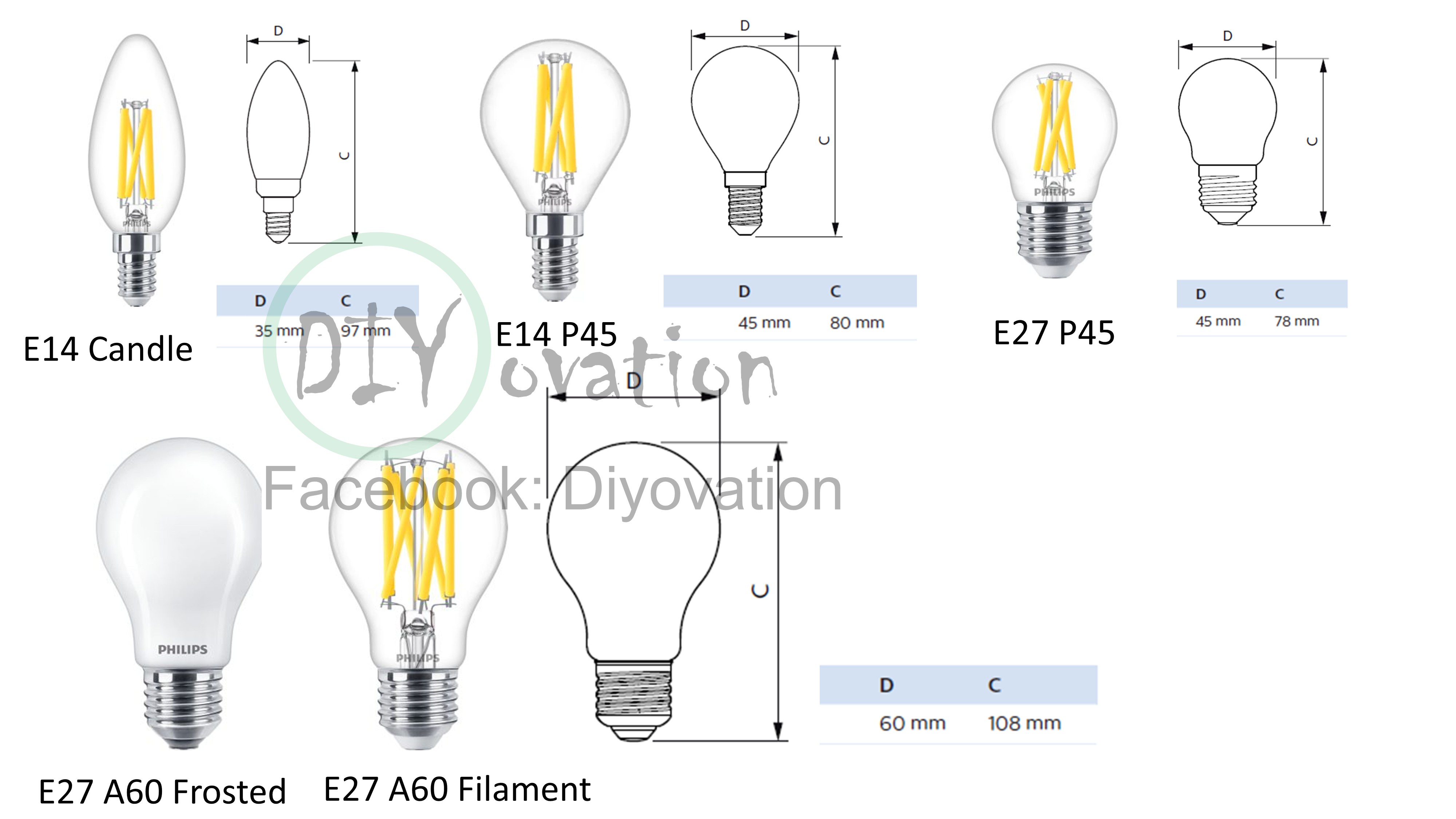 [Dimmable] Philips Master Dimtone E14 candle/ E27 P45/ A60 LED filament ...