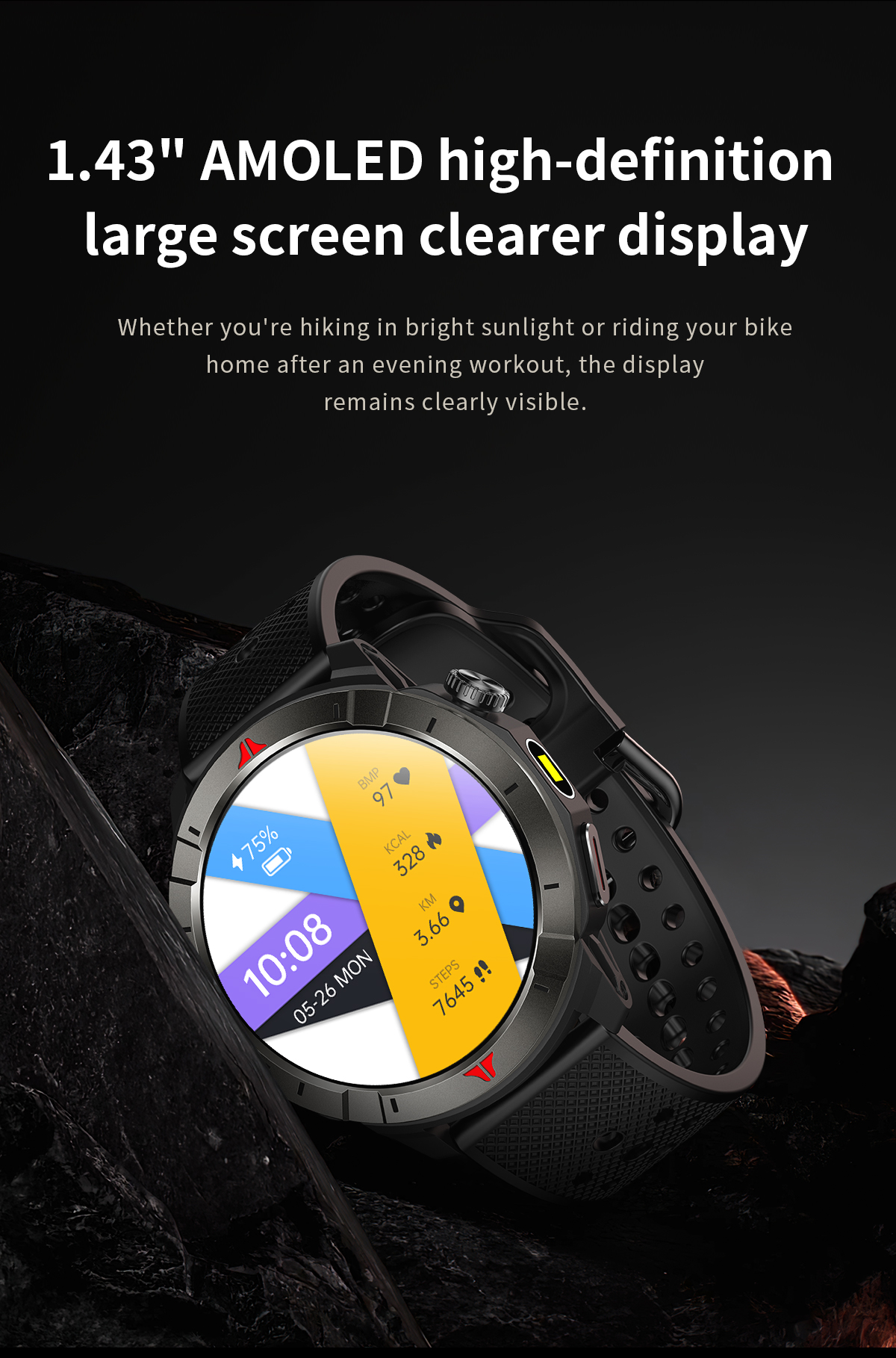 【New GPS】Aolon Navi R4 Amoled Smart Watch Dual-frequency GPS 6 ...