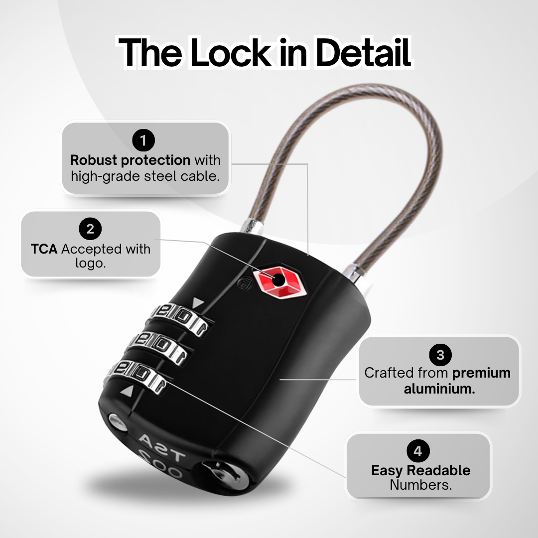 mixshop TSA Luggage Wirelock, Travel, Backpack, Suitcase, Anti-theft ...
